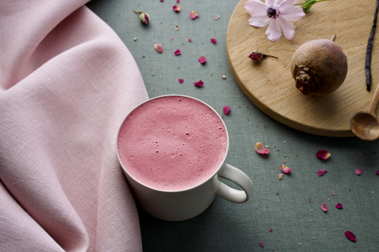 Vegan Beetroot Latte (GF) - Walking Through Lavender Fields